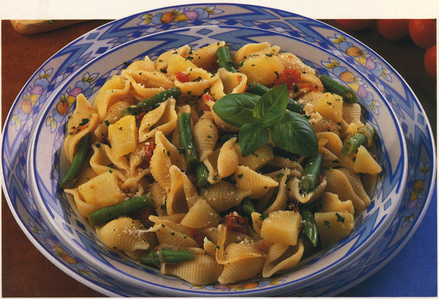 Conchiglie e fagiolini (Pasta conchas y judías) - Pasta y Pizza Grossi